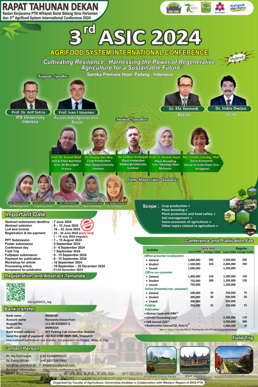3rd Asic 2024, Agrifood System International Conference – LPPM Universitas Andalas