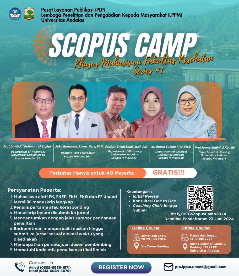 Pendaftaran SCOPUS CAMP Khusus Mahasiswa S #1 – LPPM Universitas Andalas