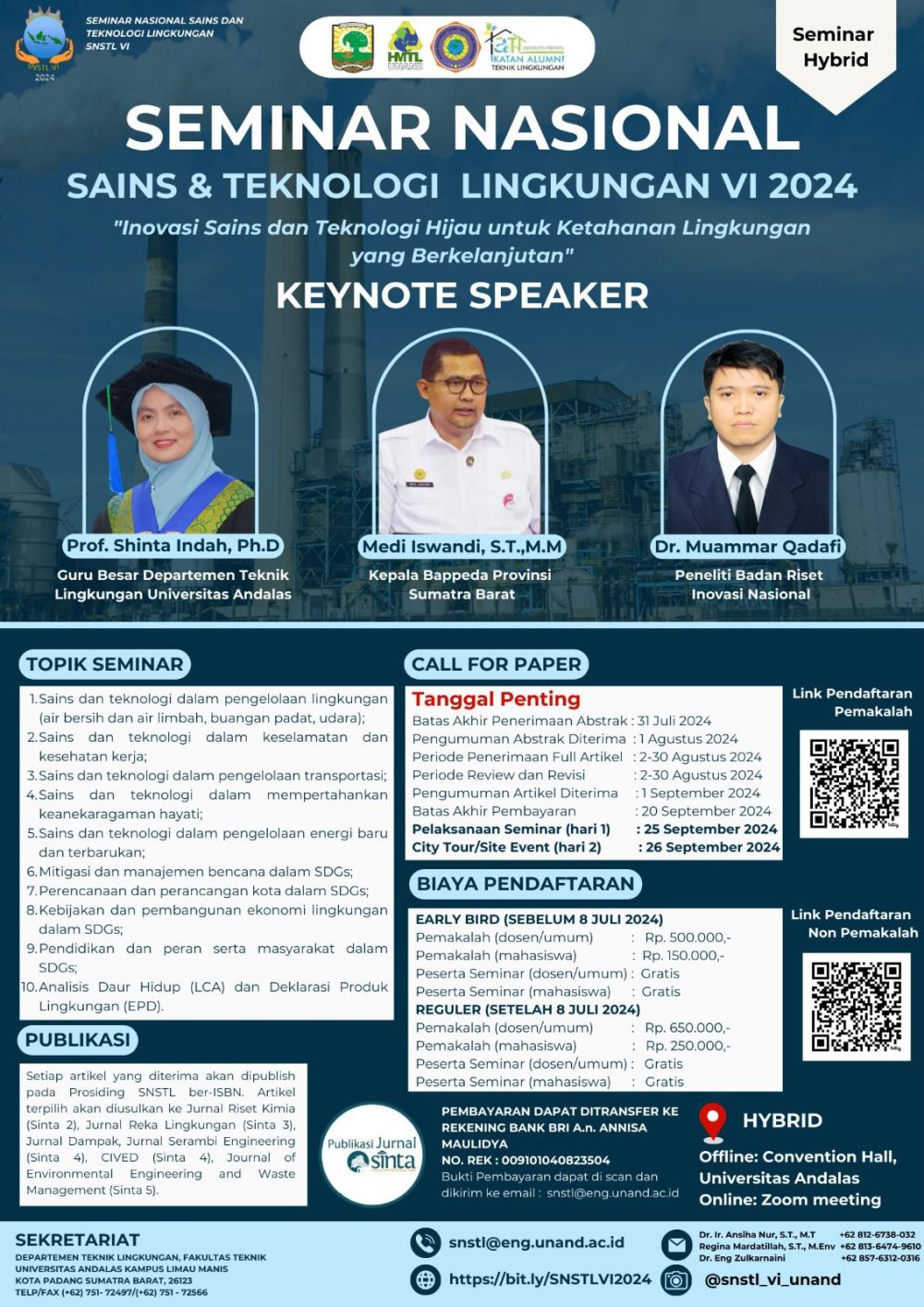 Seminar Nasional Sains dan Teknologi Lingkungan VI 2024 “Inovasi Sains dan Teknologi Hijau untuk ...